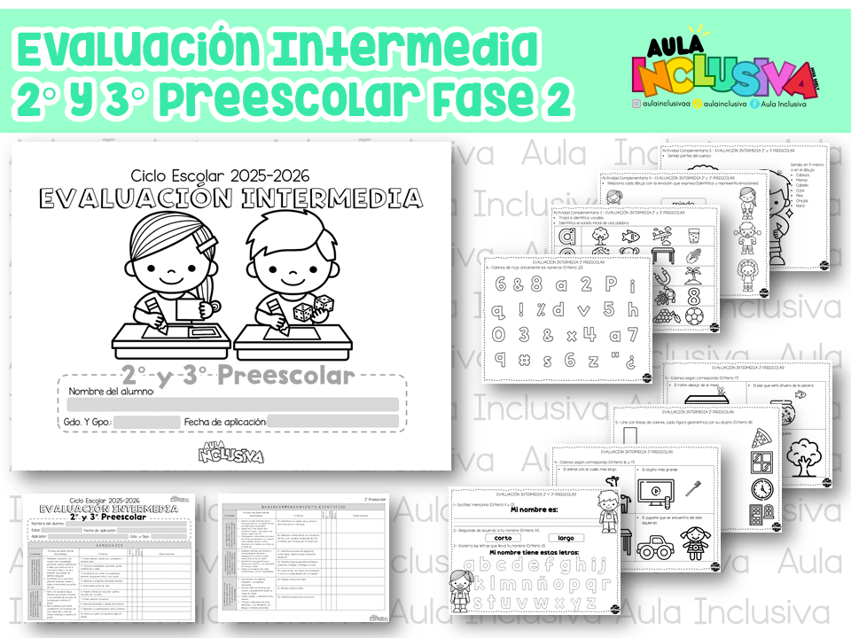 Evaluación Intermedia 2° y 3° USAER Preescolar – Aula Inclusiva